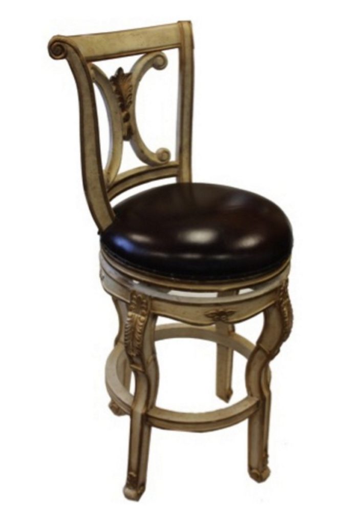 Anna Bar Stool Ivory Gold | Luxe Leather Furniture - Denison, TX